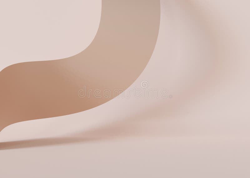 Empty Scene with Soft, Abstract Wave. Neutral, Beige Background ...