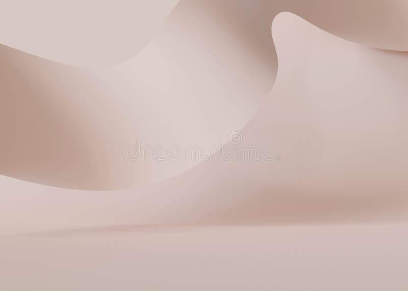 Empty Scene with Soft, Abstract Wave. Neutral, Beige Background ...