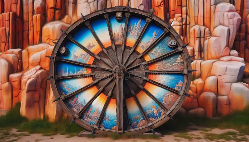 Empty Scenic Wheel a Manually Cranked Scenic Wheel Marked with P Stock ...