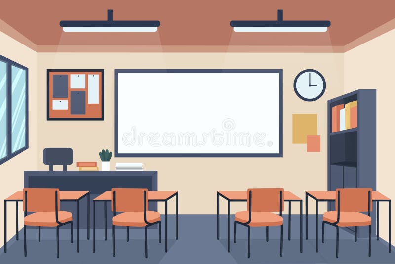 Empty School Class - Background for Video Conferencing Illustration ...