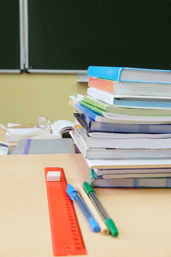 Empty school class stock photo. Image of notebook, september - 76669814