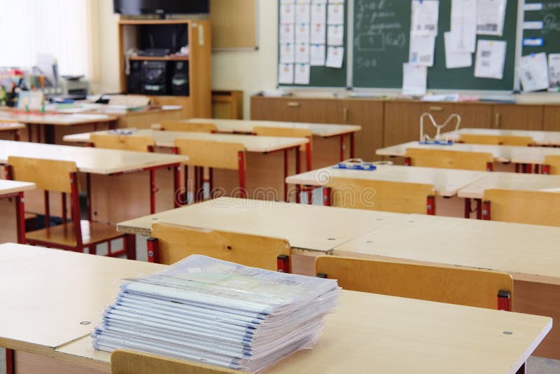 Empty school class stock image. Image of table, chair - 77265071