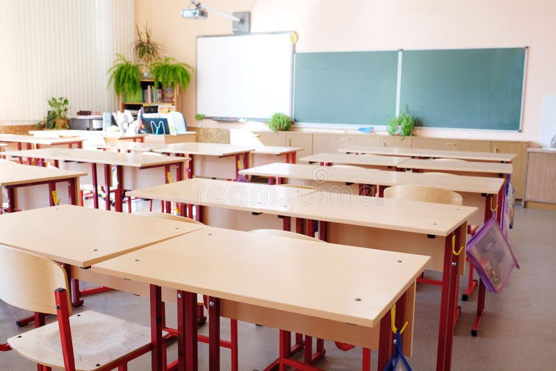 Empty school class stock photo. Image of teacher, interior - 77265104