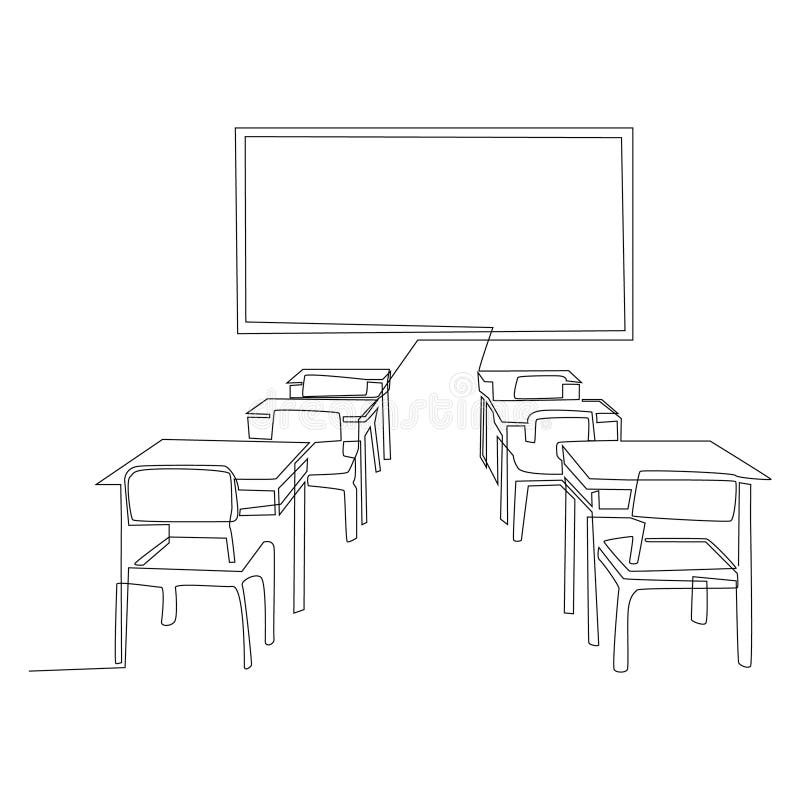 Empty School Classroom, 3d Rendering Interior Illustration, Back To ...