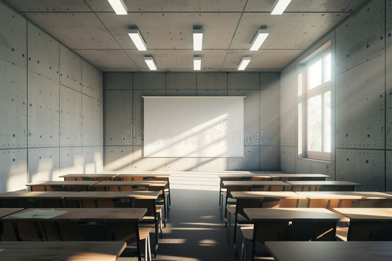 Empty School Classroom. by Generative Ai Stock Illustration ...