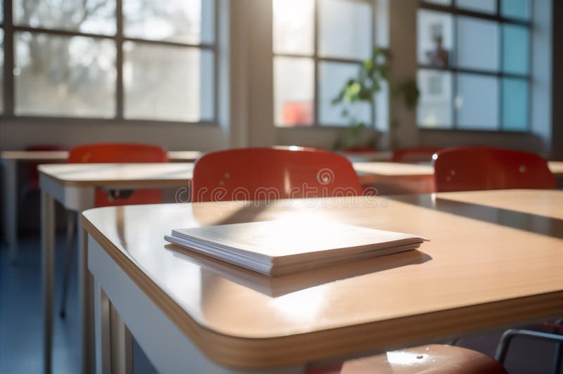 Empty School Classroom in Middle School during the Day. Stock ...