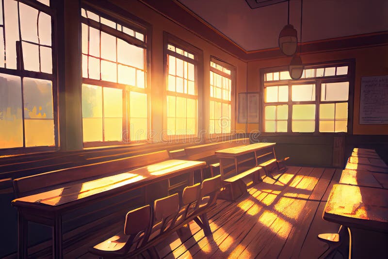 Empty School Classroom, with Subtle Reflections in the Windows, during ...