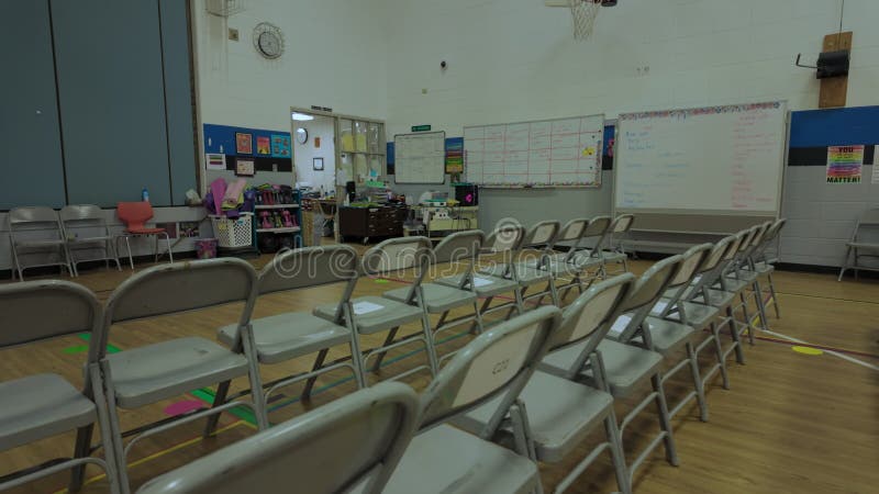 Empty School Hall. Move Camera Stock Video - Video of class, study ...