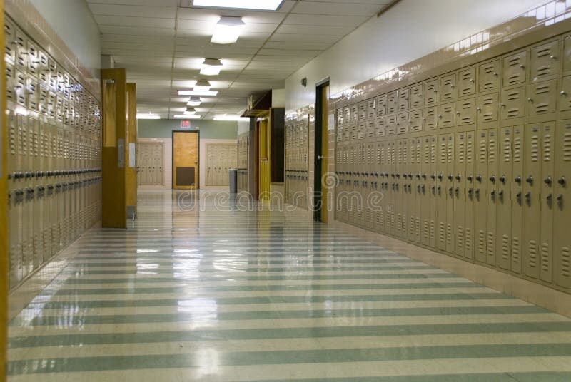 Empty School Hallway stock photo. Image of education, chair - 3870988