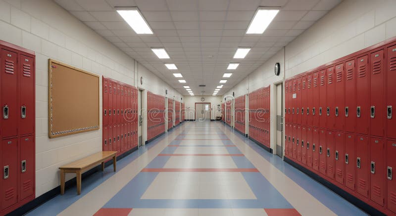 Empty School Hallway