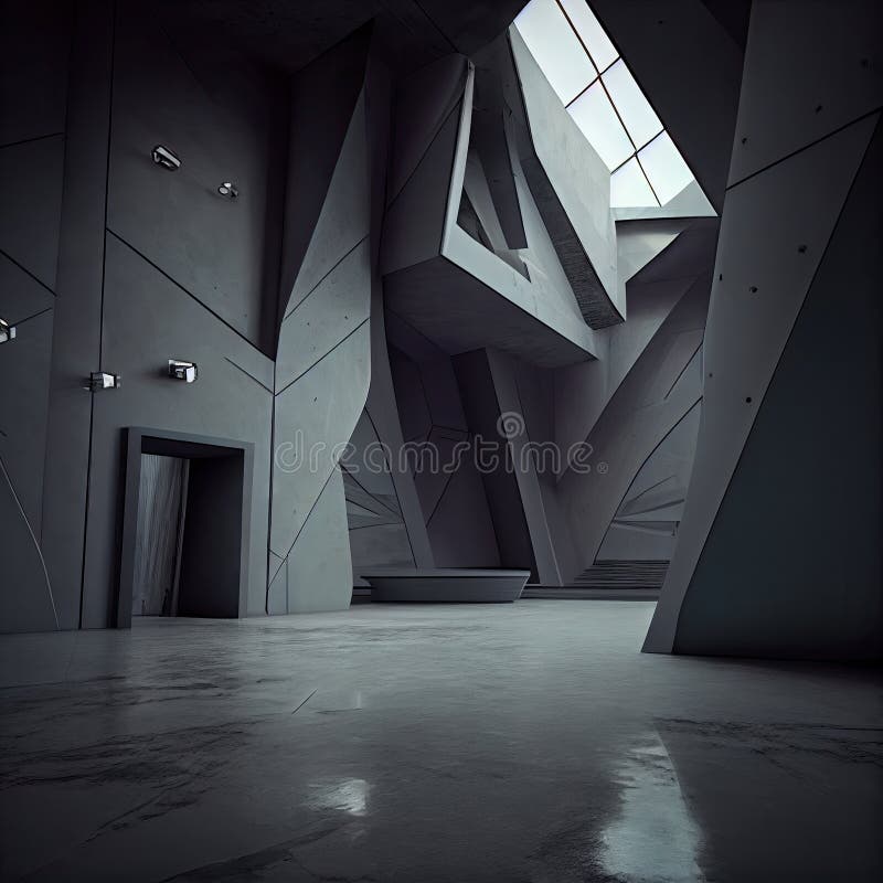 Futuristic Sci-fi Futuristic Interior with Metal Walls and Bright ...