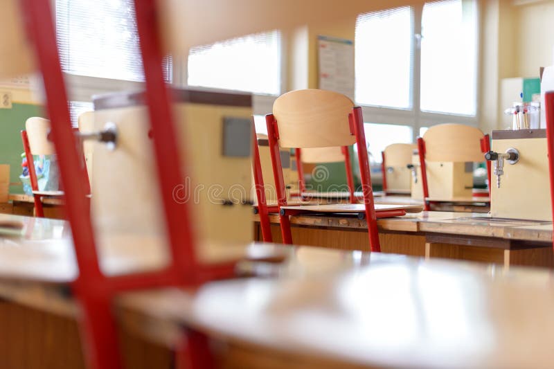 Empty Science Laboratory Classroom. Stock Image - Image of interior ...