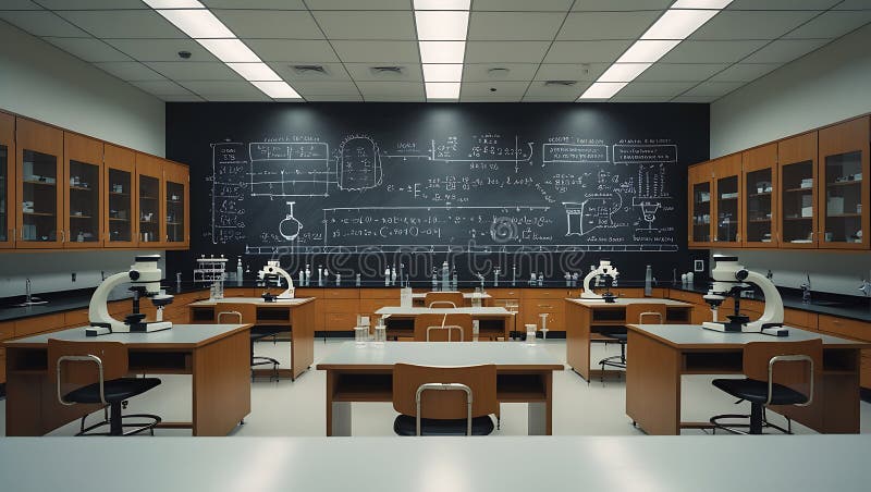 Empty Science Laboratory Classroom Stock Illustration - Illustration of ...