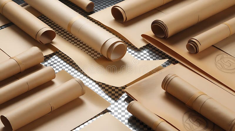 Empty Scroll Parchment Set of Blank Ancient Paper Scrolls and ...