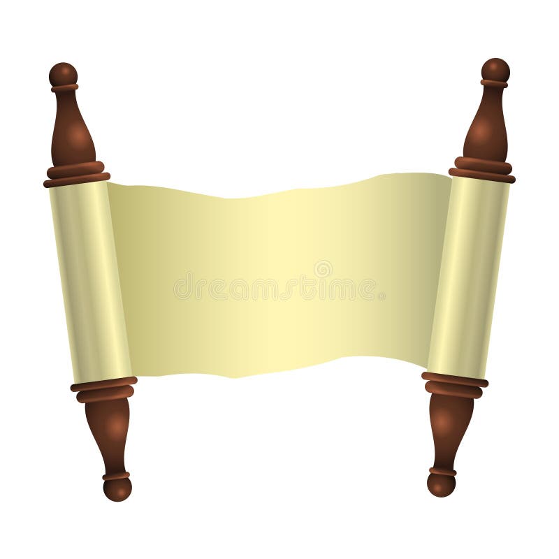 An Empty Scroll is an Unfolded Scroll Unrolled Vertically. Stock Vector - Illustration of letter ...