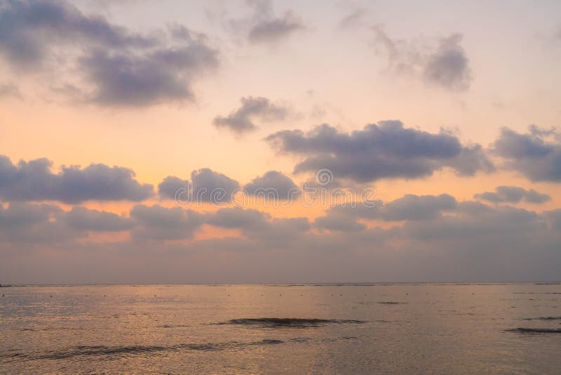 Empty Sea and Beach on Sunset Time Stock Photo - Image of sunny ...