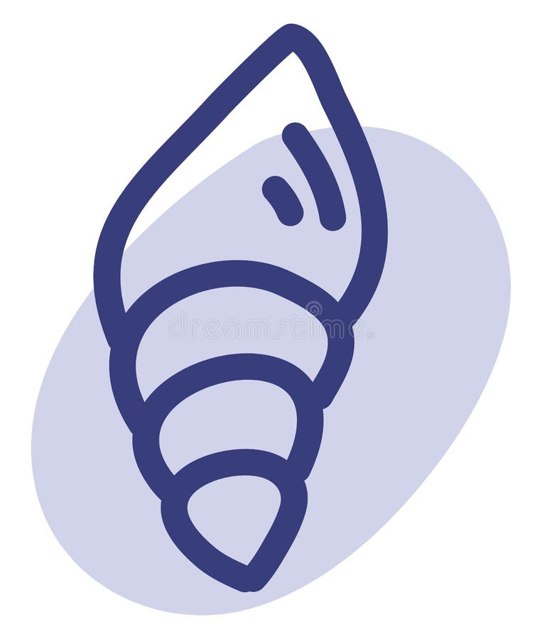 Empty sea shell, icon stock vector. Illustration of design - 259787194