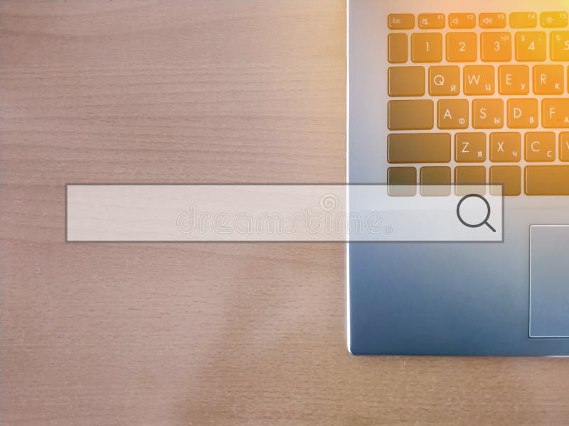 Empty Search Box with Place for Text, on the Background of an Ultrabook ...