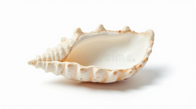 Empty Seashell Isolated on a Clean White Background Stock Illustration ...