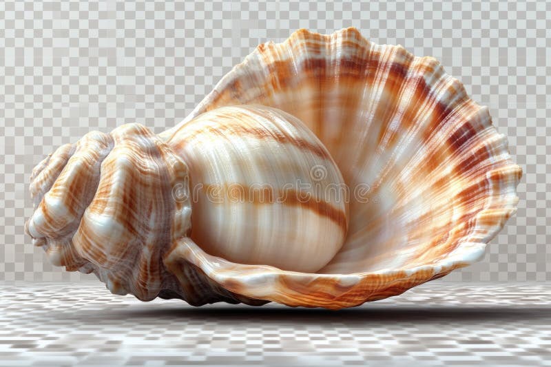 Empty Seashell Isolated on Transparent Background - High-Resolution ...