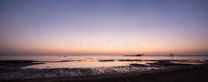 Empty Seashore in Egypt in Sunrise. Seascape Stock Photo - Image of ...