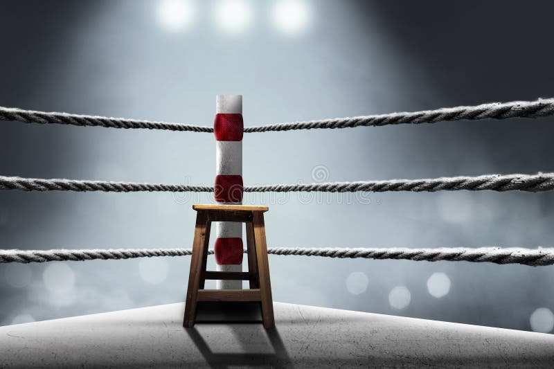 An Empty Seat in the Corner of a Boxing Ring Stock Photo - Image of ...