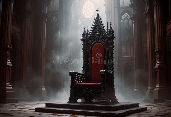The Empty Seat – a Gothic Throne Awaiting Its Ruler. Stock Image ...