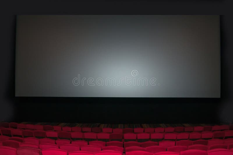 Open Movie Screen in Cinema Theater 3d Illustration Stock Image - Image ...