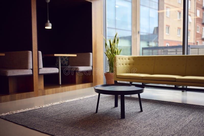 Empty Seating Area for Informal Meetings in Modern Open Plan Office ...