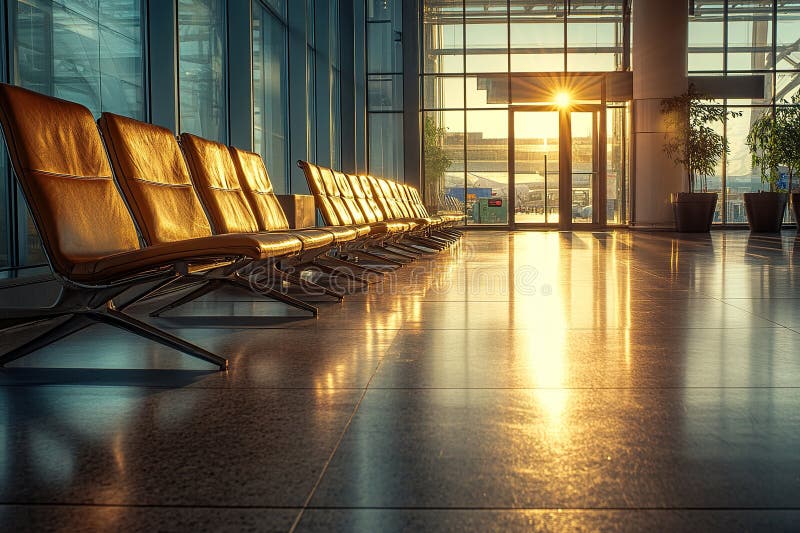 Spacious Lounge with Seating Areas at the Airport. Stock Photo - Image ...