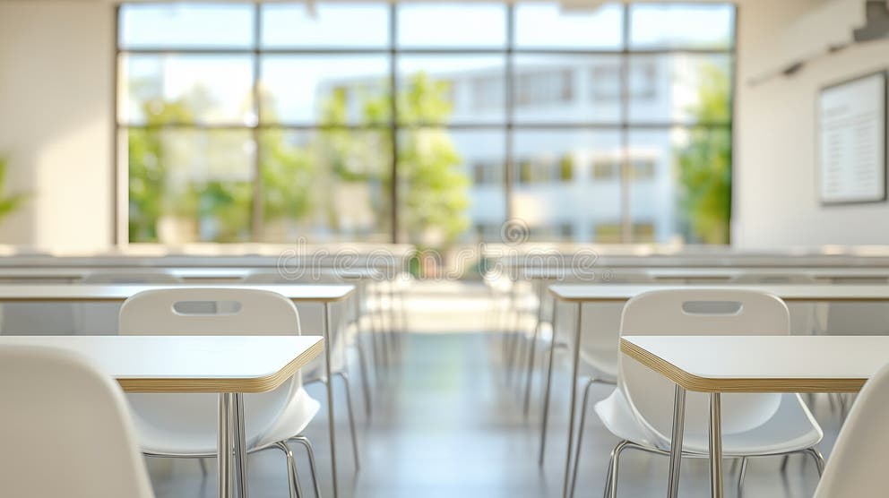 Empty Seats in a Classroom, Symbolizing Learning Potential and Quiet ...