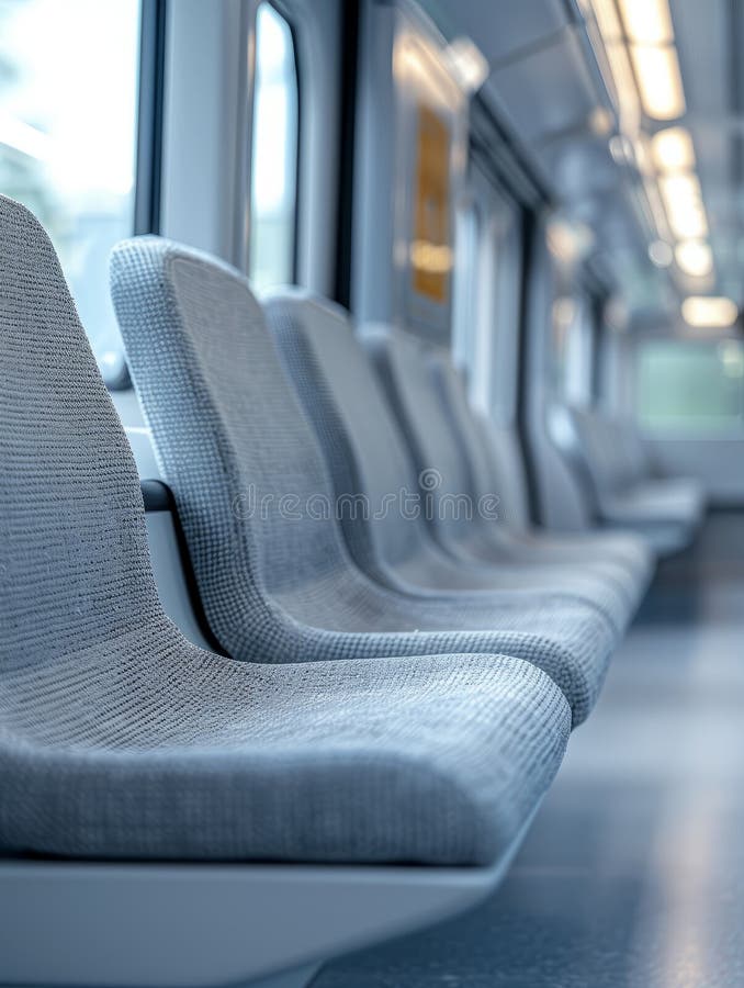 Empty Seats Inside a Modern Subway Train Stock Photo - Image of sleek ...