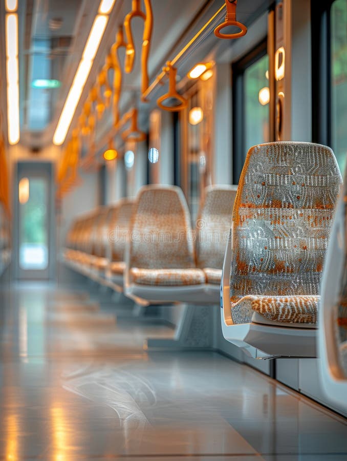 Empty Seats Inside a Modern Train. Stock Photo - Image of passenger ...