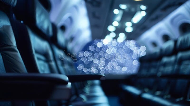 Empty Seats Inside a Private Jet during Night Flight Stock Footage ...