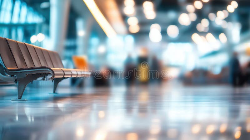 Empty Airport Seats with Window View Stock Illustration - Illustration ...