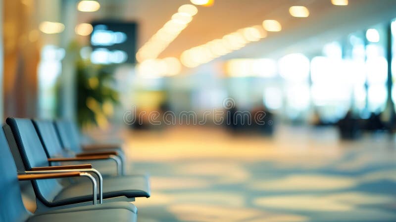 Empty Seats in a Modern Airport Terminal Stock Illustration ...