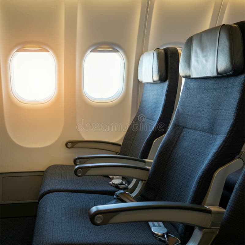 Empty Seats on a Passenger Plane Stock Illustration - Illustration of ...