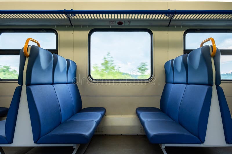 Empty Seats in the Passenger Train Cabin Stock Photo - Image of ...
