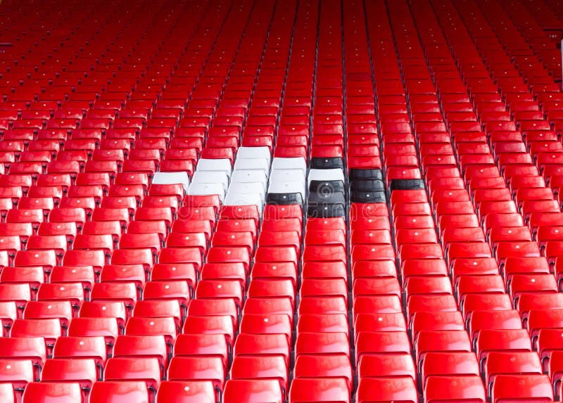 Empty Seats Red Around White and Black. Stock Image - Image of team ...