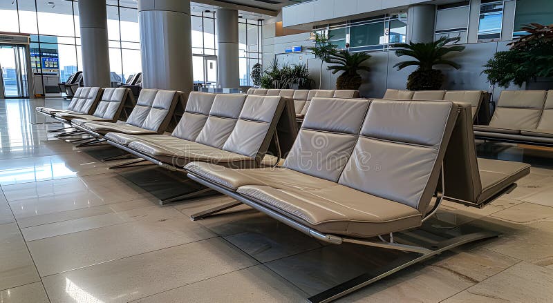 Empty Seats in a Row in the Airport VIP Lounge Stock Image - Image of ...