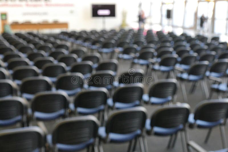 Empty Seats in Rows Audience Room Blur Effect Stock Photo - Image of ...