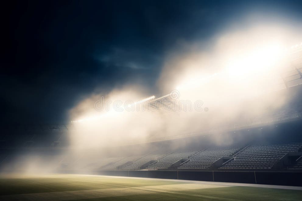 Empty Seats Smoke Stadium. Generate Ai Stock Photo - Image of ...