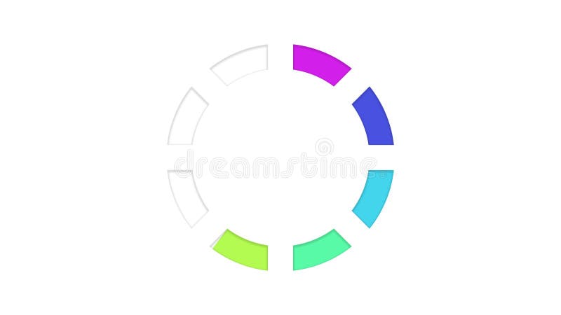 Empty 10 Second Rainbow Countdown Frame Circle Filling with Rainbow ...