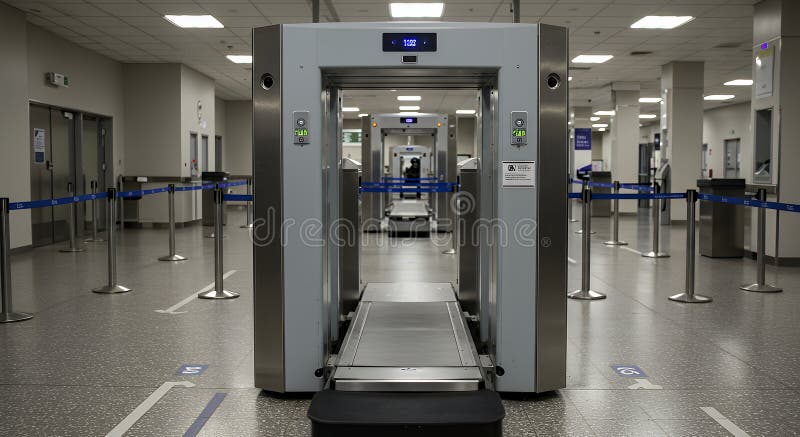 Empty Security Checkpoint with Full Body Scanner Ready for Passengers ...