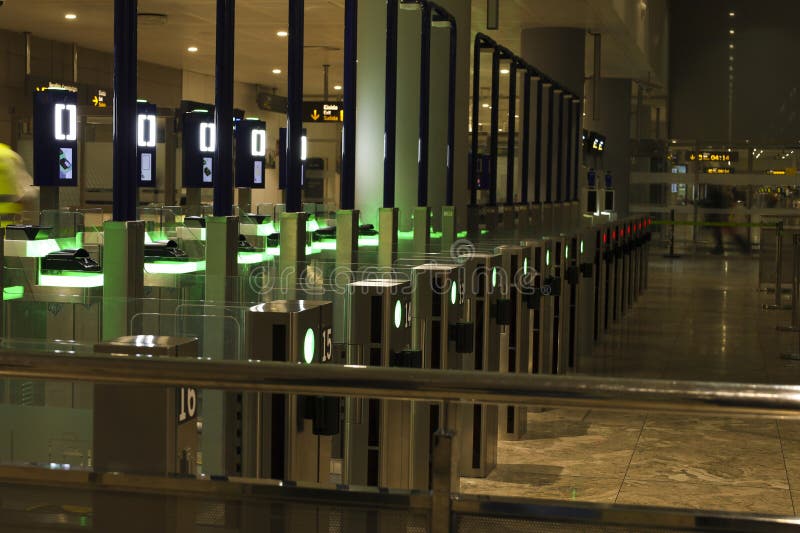Empty Security Control Access at the Airport Editorial Stock Image ...