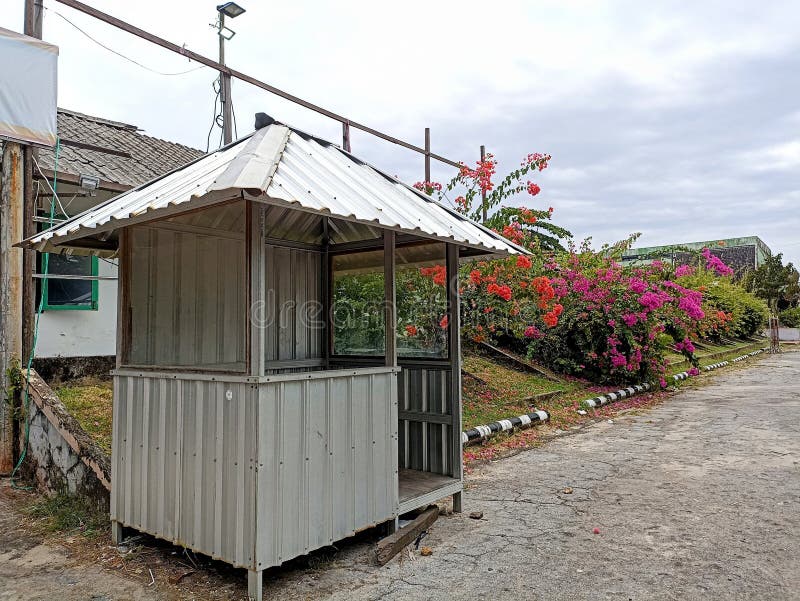 Abandoned Old Security Guard Building with Cracked Wooden Doors and ...