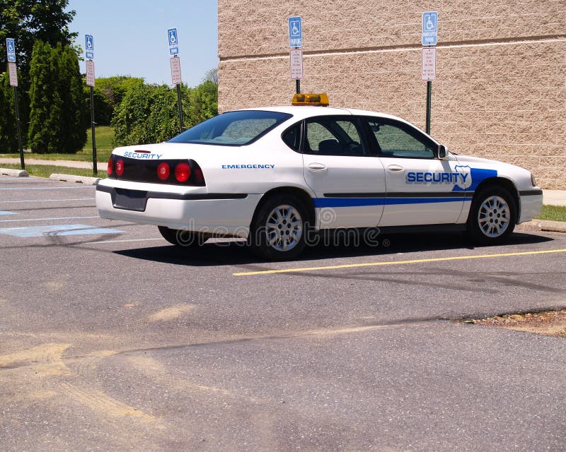 Empty Security Vehicle in a Parking Lot Stock Photo - Image of ...