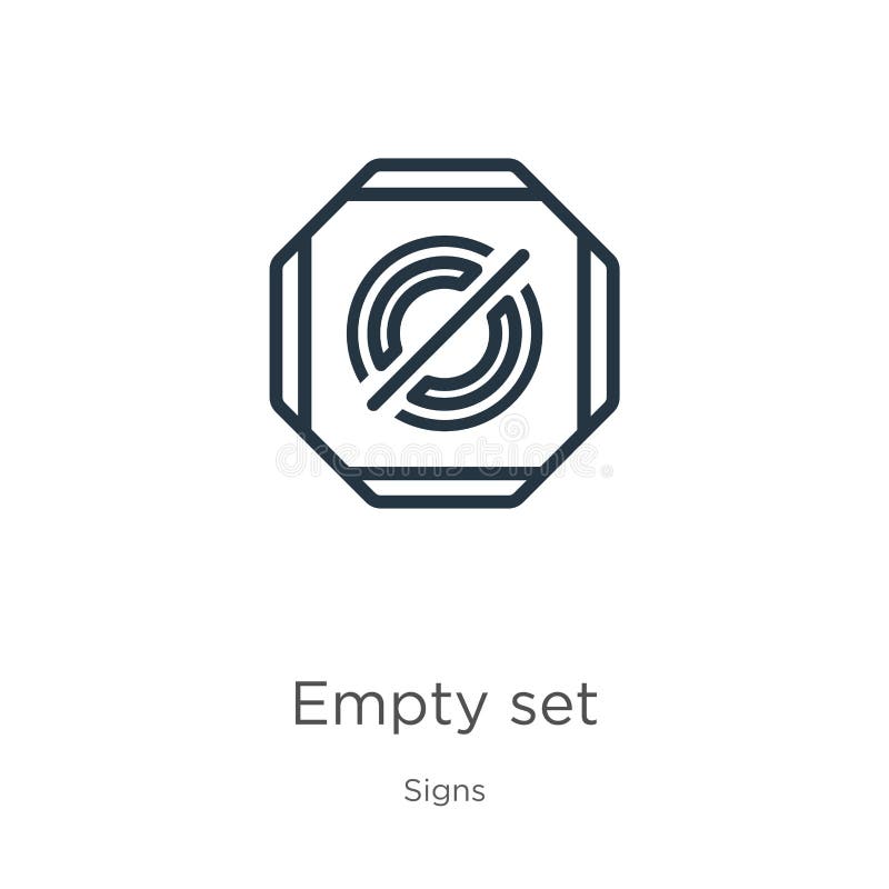 Empty Set Icon. Thin Linear Empty Set Outline Icon Isolated on White ...