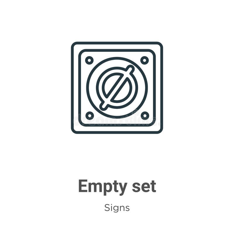 Empty Set Outline Vector Icon. Thin Line Black Empty Set Icon, Flat ...