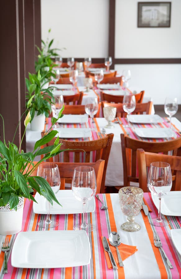 Empty Set Tables Inside the Classic Restaurant Stock Photo - Image of ...